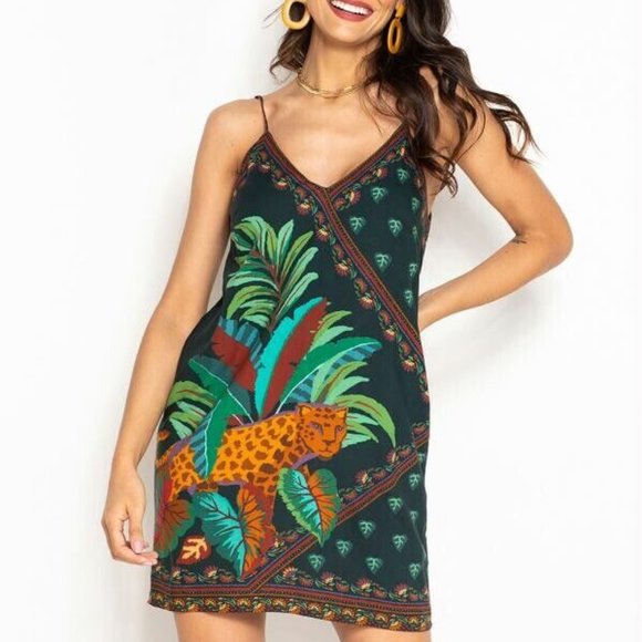 FARM Rio | Dresses | Farm Rio Brazil Jaguar Dream Mini Dress Size Ggxl ...